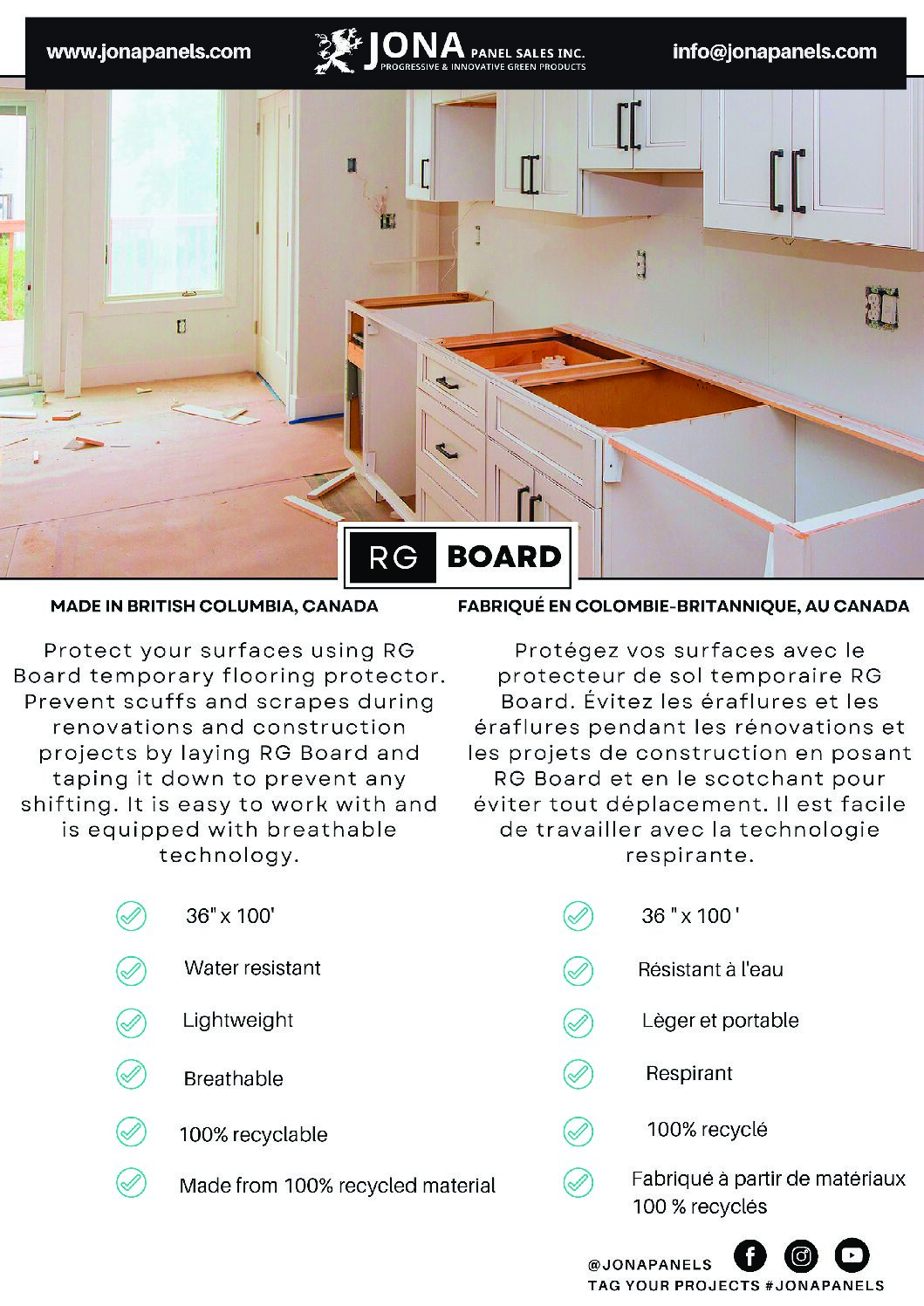 RG Board Bilingual - Jona Panel Sales Inc. - Jona Panel Sales Inc.