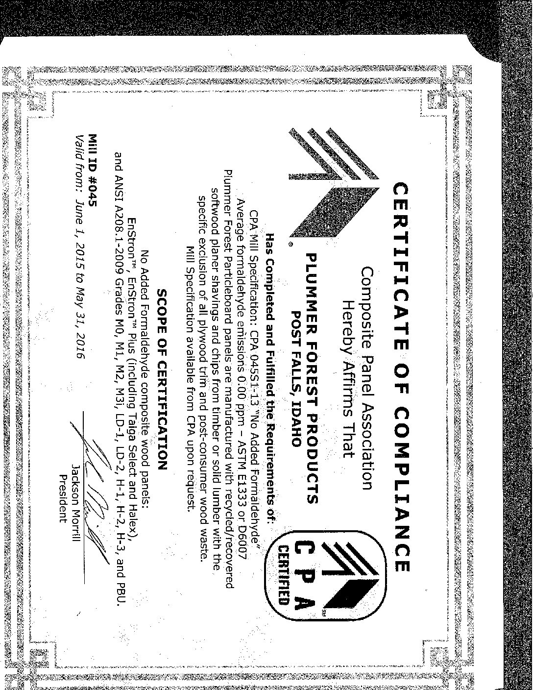 EnStron CPA ECC Compliance - Jona Panel Sales Inc. - Jona Panel Sales Inc.