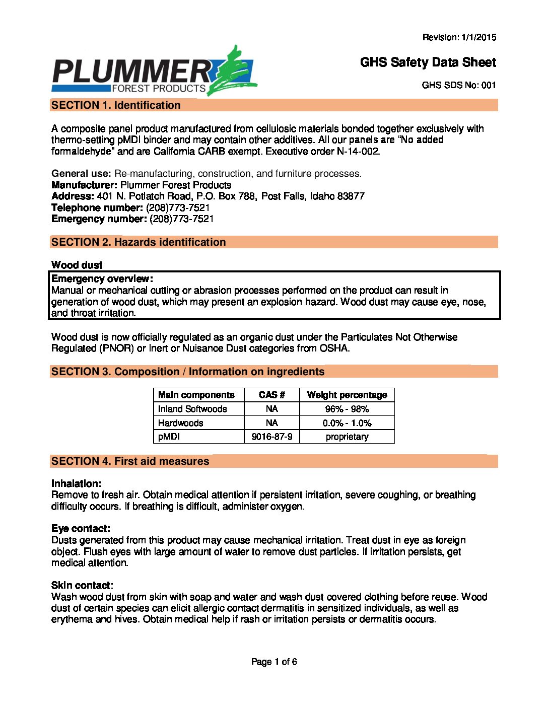EnStron MSDS - Jona Panel Sales Inc. - Jona Panel Sales Inc.